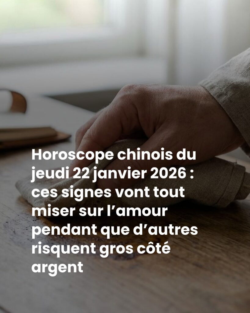 Horoscope chinois du jeudi 22 janvier 2026 : certains vont tout miser ...
